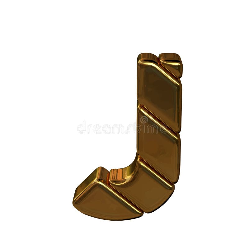 Gold 3d Symbol Made of Bullion. Letter J Stock Vector - Illustration of ...