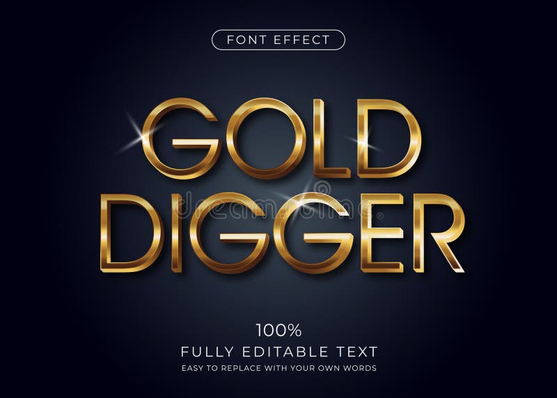 Gold 3d Text Effect, Editable Font Style Stock Vector - Illustration of ...