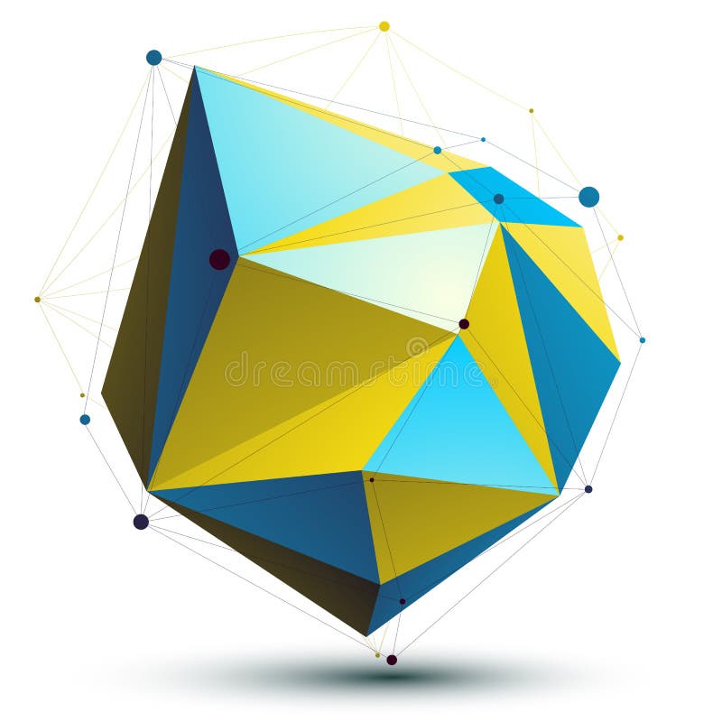Gold 3D Vector Abstract Technology Illustration, Bright Perspective ...