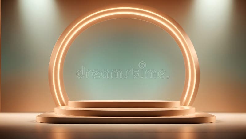 Gold Podium with Gentle Luxurious Lighting 3d Shape Product Display ... Gold Podium with Gentle Luxurious Lighting 3d Shape Product Display ...