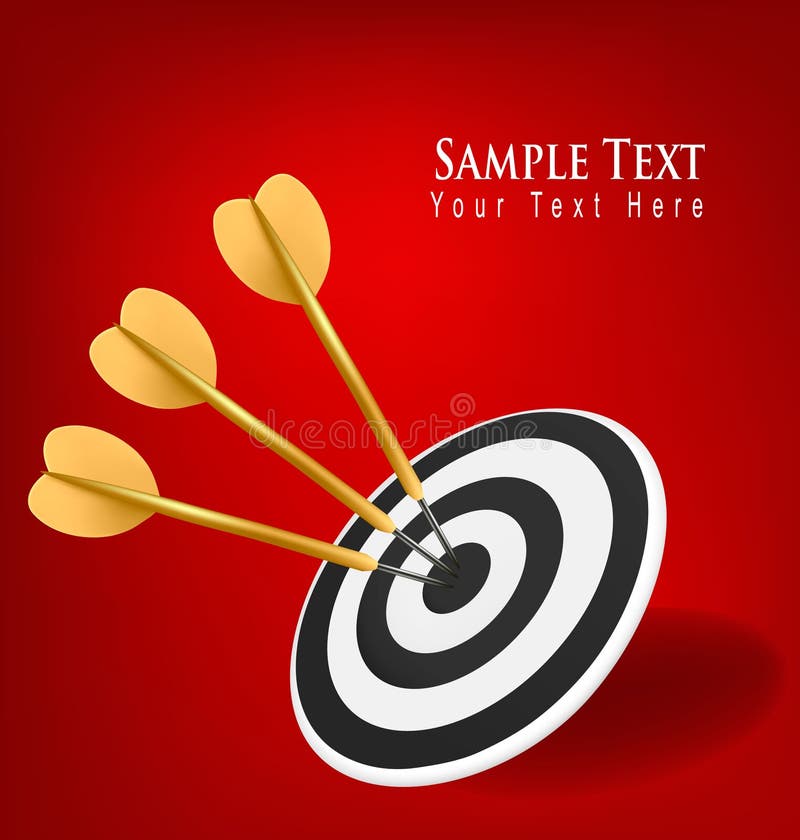 Red Darts Hitting a Target. Success Concept Stock Vector - Illustration ...