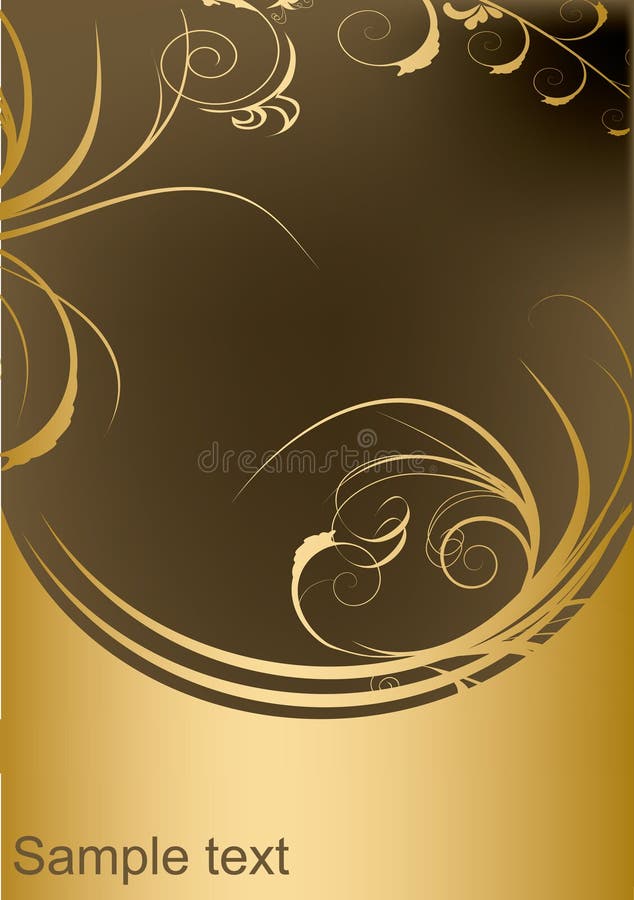 Gold decorative background stock vector. Illustration of flourishes ...