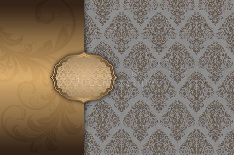 Gold Decorative Background with Frame. Stock Illustration ...