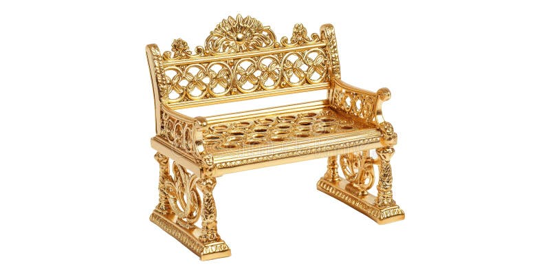 Gold Decorative Bench Isolated on Transparent Background Stock Photo ...
