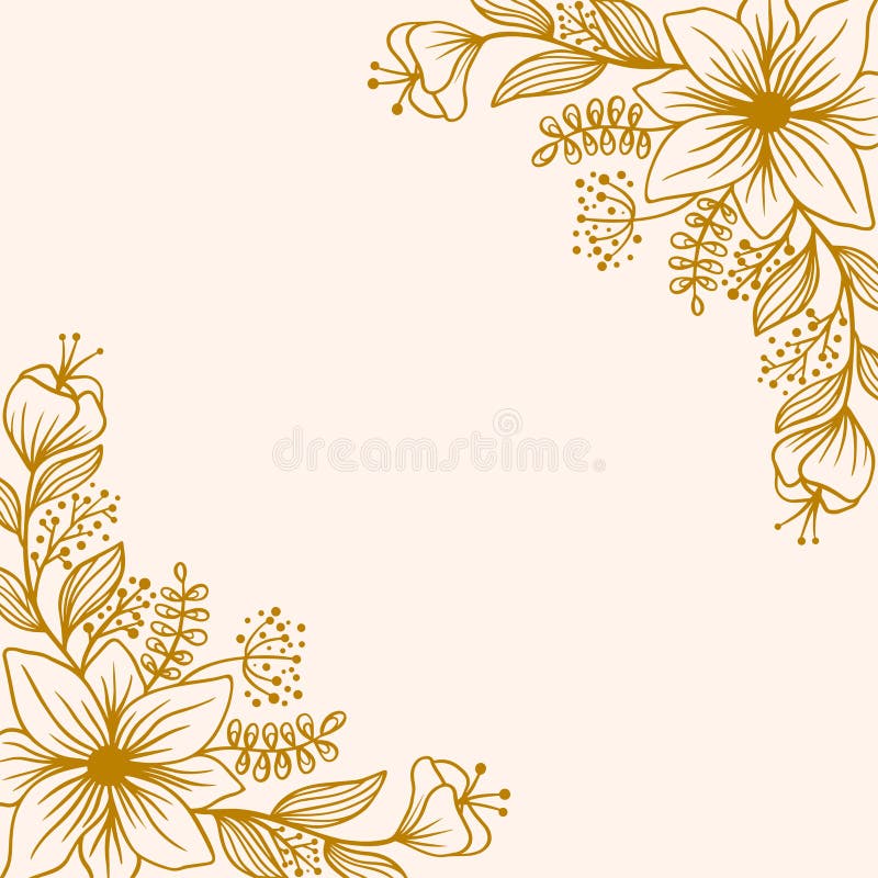 Gold Decorative Floral Background Vector Illustration, Gold Floral ...