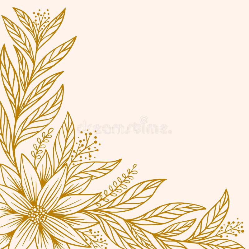 Gold Decorative Floral Background Vector Illustration, Gold Floral ...