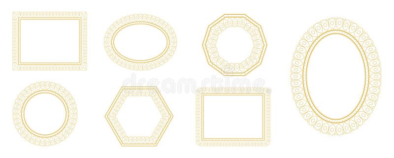 Gold Designer Frame Set. Vector Illustration Stock Vector ...