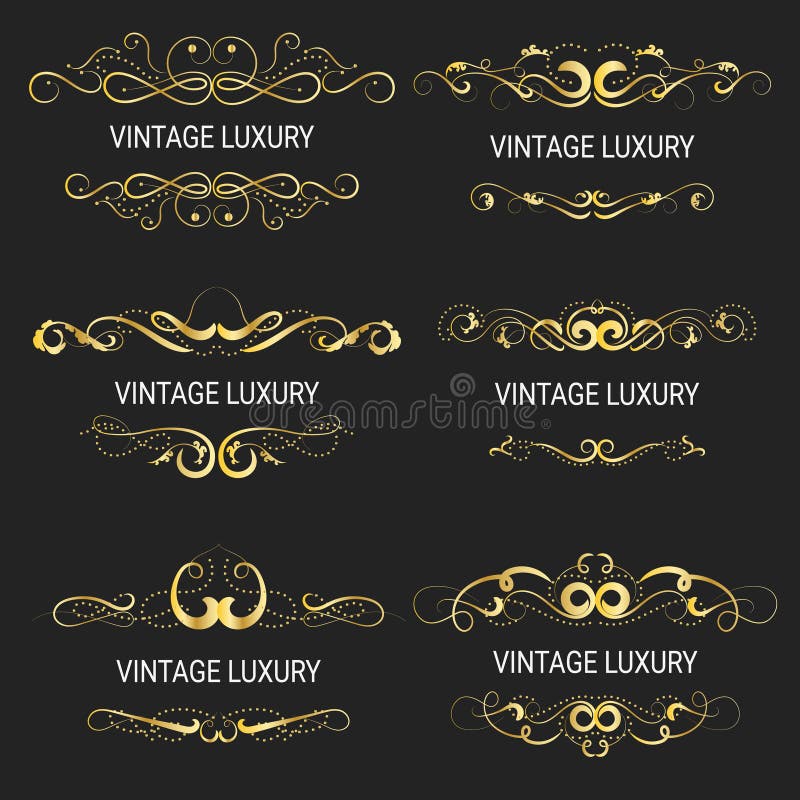 Gold Decorative Frame.Vintage Logo Templates Vector Stock Vector ...