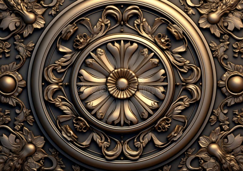 Gold Decorative Pattern with Pattern Black and Gold Generative a Stock ...