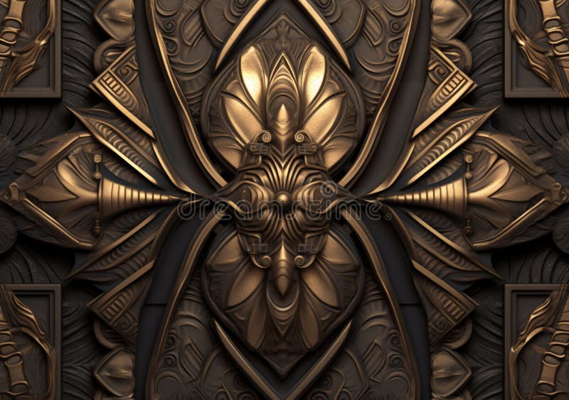 Gold Decorative Pattern with Pattern Black and Gold Generative a Stock ...
