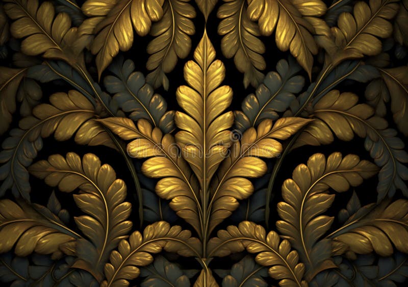 Gold Decorative Pattern with Pattern Black and Gold Generative a Stock ...