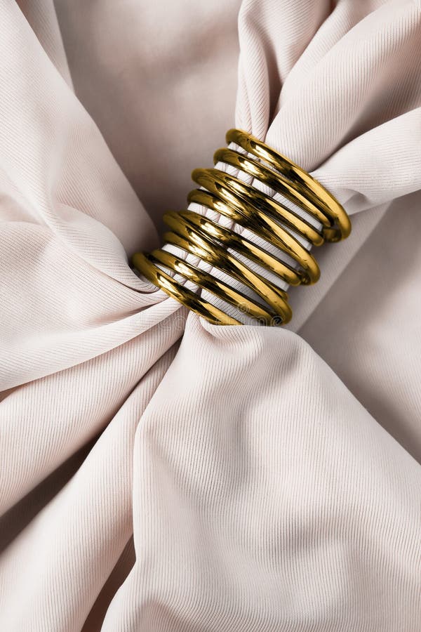 Ring on beige silk stock photo. Image of textile, bijou - 181282084