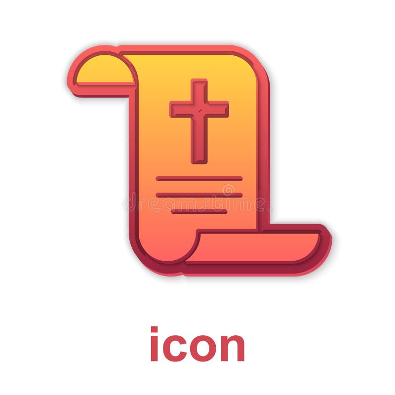 Gold Decree, Paper, Parchment, Scroll Icon Icon Isolated on White ...