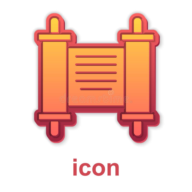 Gold Decree, Paper, Parchment, Scroll Icon Icon Isolated on White ...