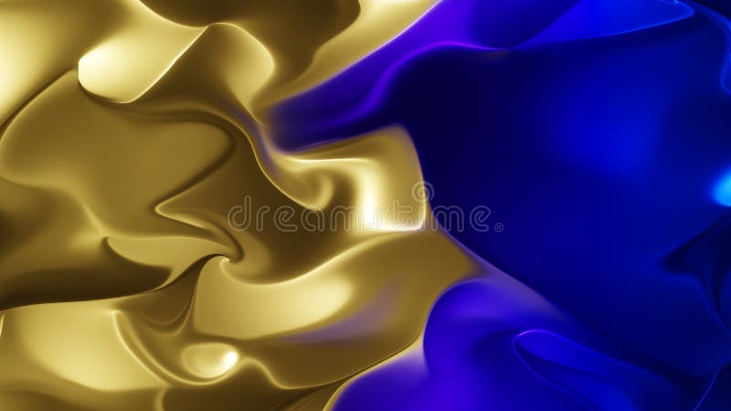Gold and Deep Blue Beautiful Abstract Silk Fluid Liquid Wallpaper ...