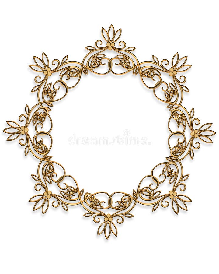 Gold Design Element Frame Round Stock Illustration - Illustration of ...