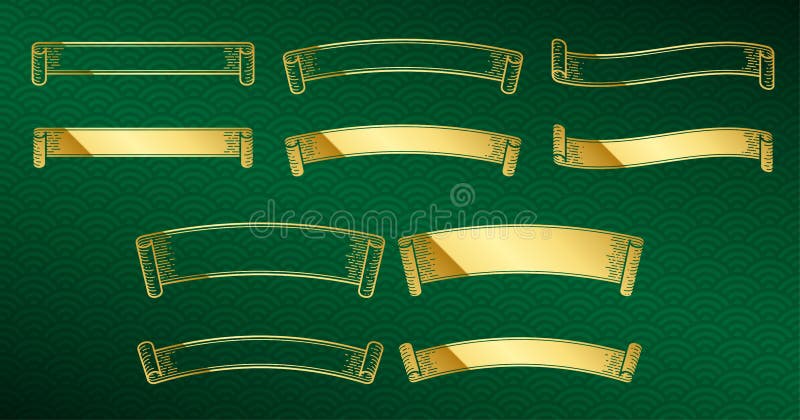 A Gold Design Horizontal Label Set Stock Vector - Illustration of ...