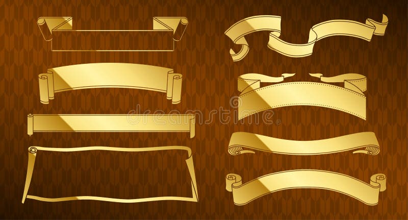 A Gold Design Horizontal Label Set Stock Vector - Illustration of ...