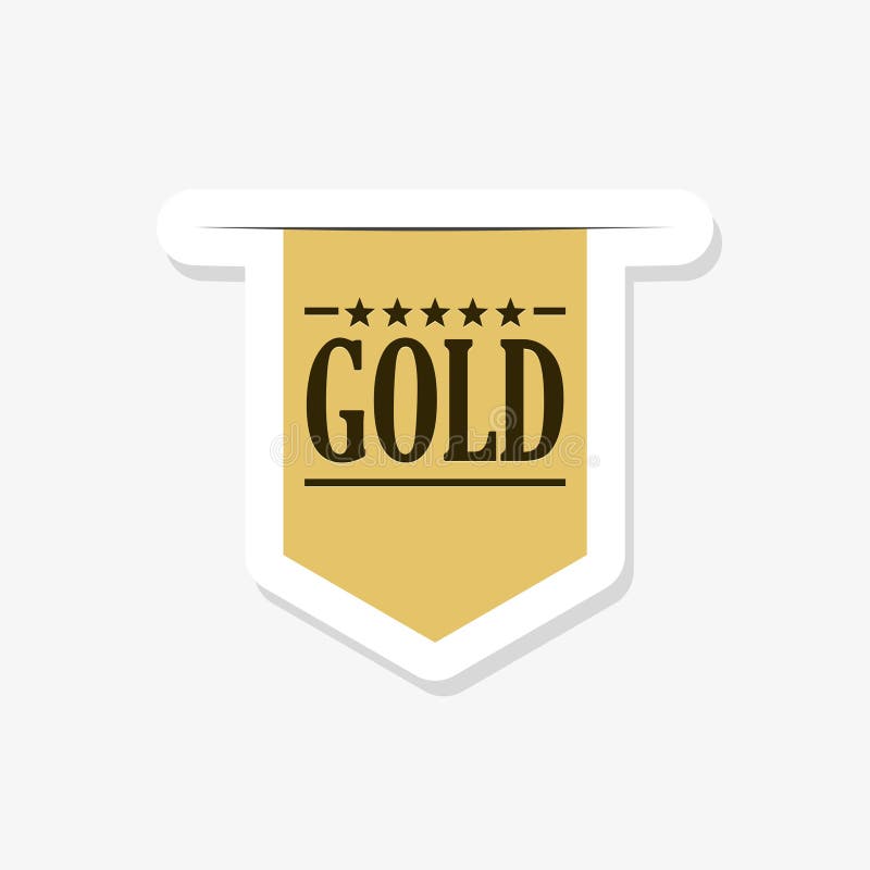 Gold Design Label, Certificate Sticker Stock Vector - Illustration of ...