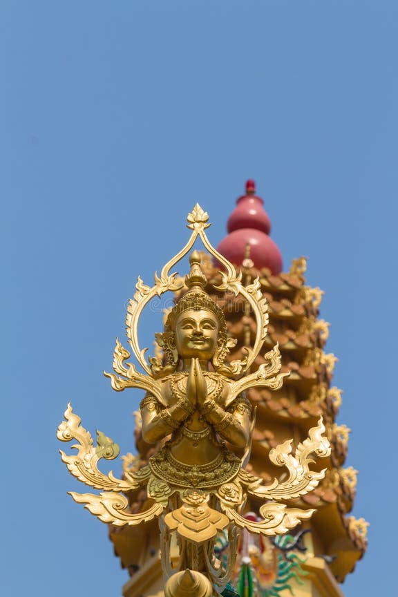 The gold deva statue stock image. Image of asian, architecture - 52463667