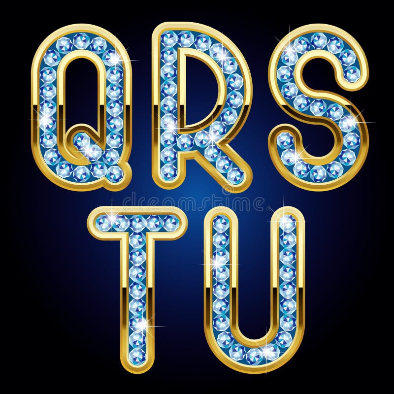 Gold and Diamond Alphabet Letters Stock Vector - Illustration of type ...