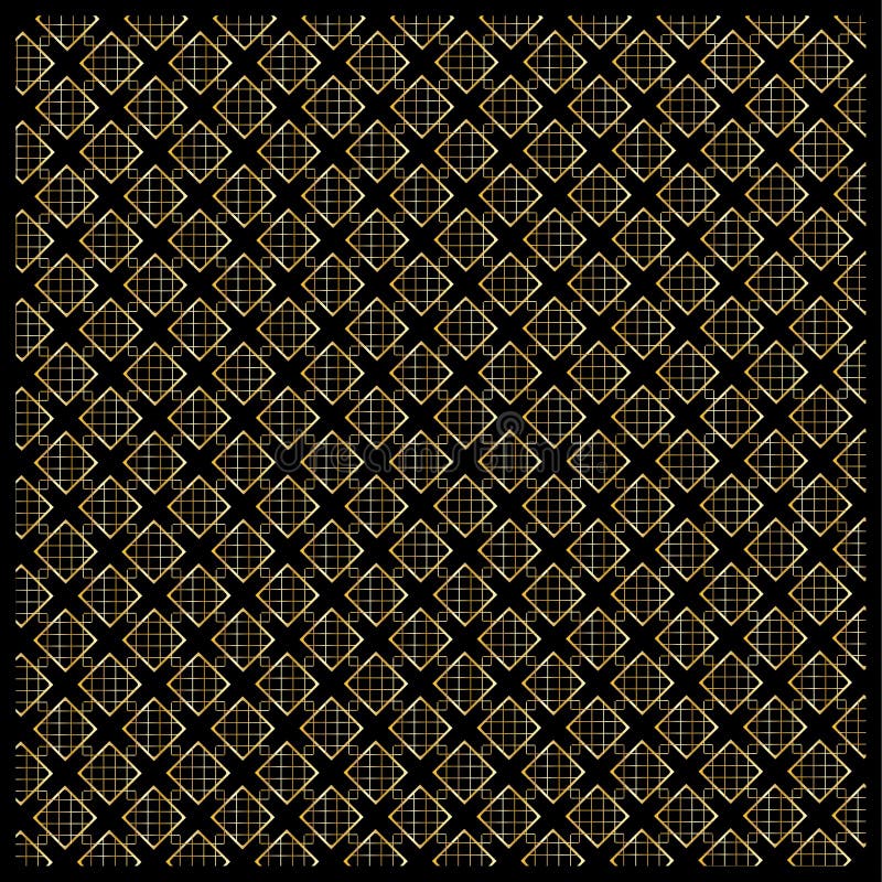 Gold Diamond Checkered Pattern on Black Background Vector Template ...