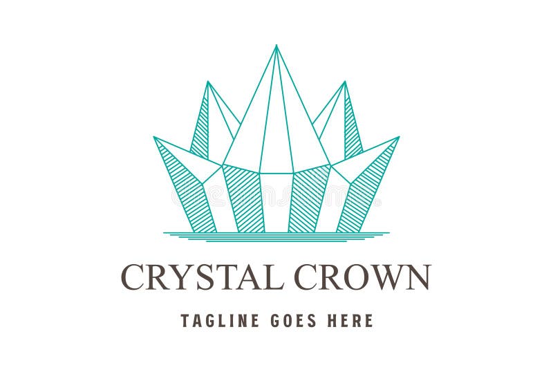 Gold Diamond Crystal Gemstone Emerald Crown Logo Design Vector Stock ...