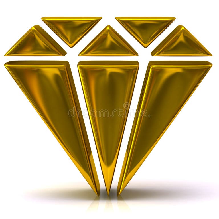 Gold diamond icon stock illustration. Illustration of crystal - 28564180