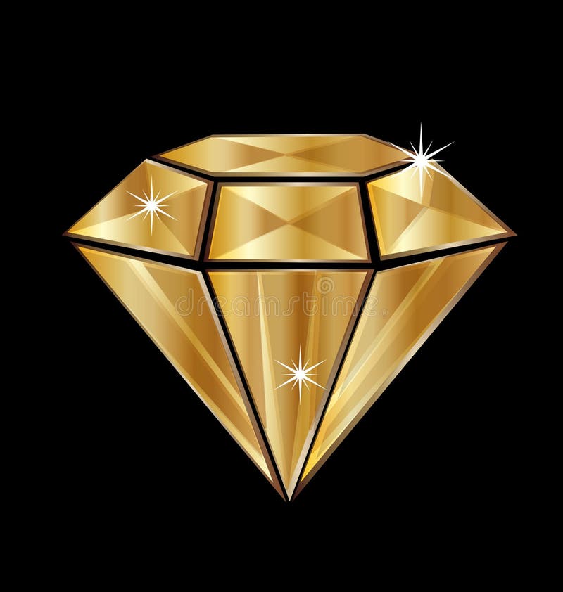 Gold Diamond Isolated Vector Stock Vector - Illustration of elegance ...