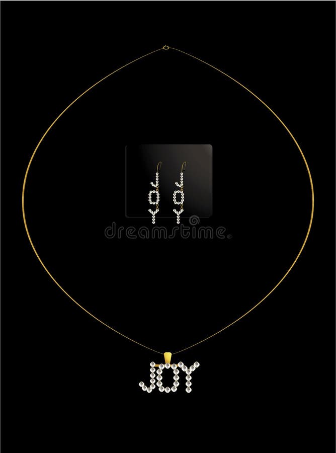 Gold and Diamond Joy Necklace Set Stock Vector - Illustration of ...