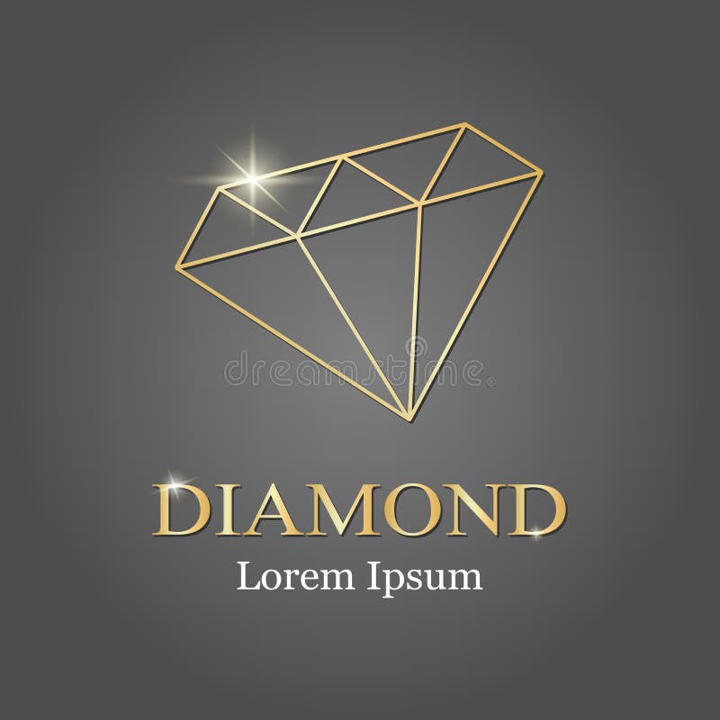 Gold Diamond Logo. Diamond Silhouette Vector Illustration Stock ...