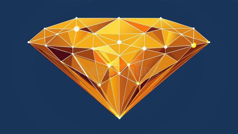 Gold Diamond. Low Polygon Line, Triangles, and Particle Style Design ...