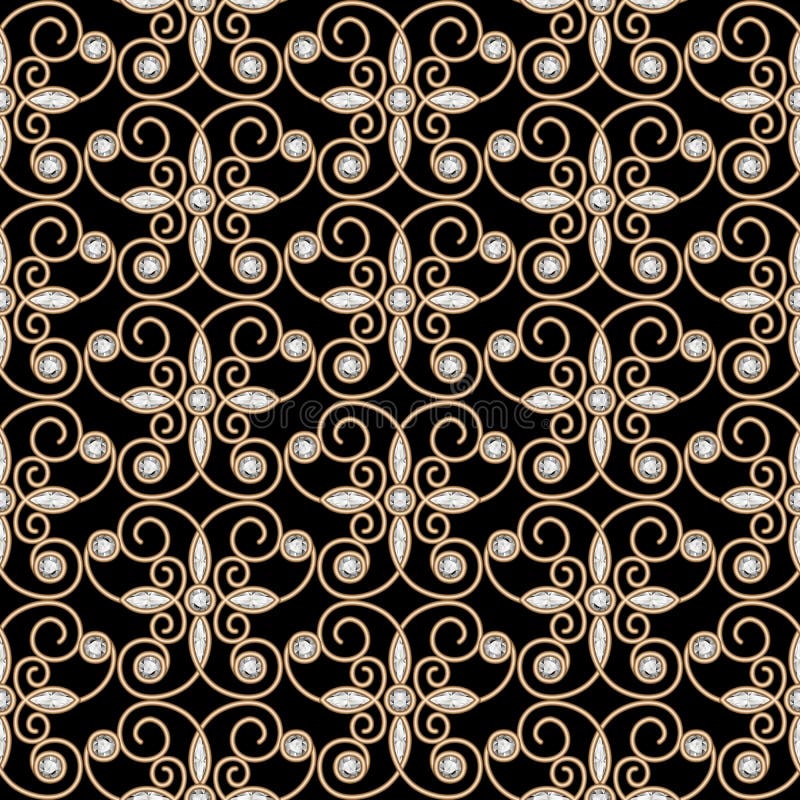 Gold diamond pattern stock vector. Illustration of curly - 38157422