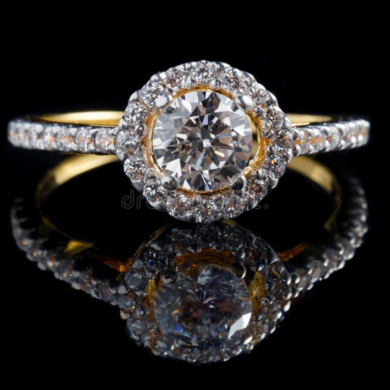 Gold diamond ring stock image. Image of crystal, engagement - 83537081