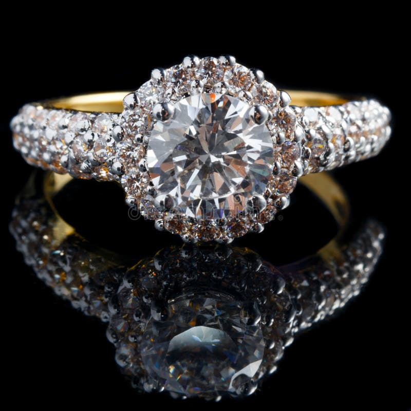 Gold diamond ring stock image. Image of diamond, engagement - 84097519