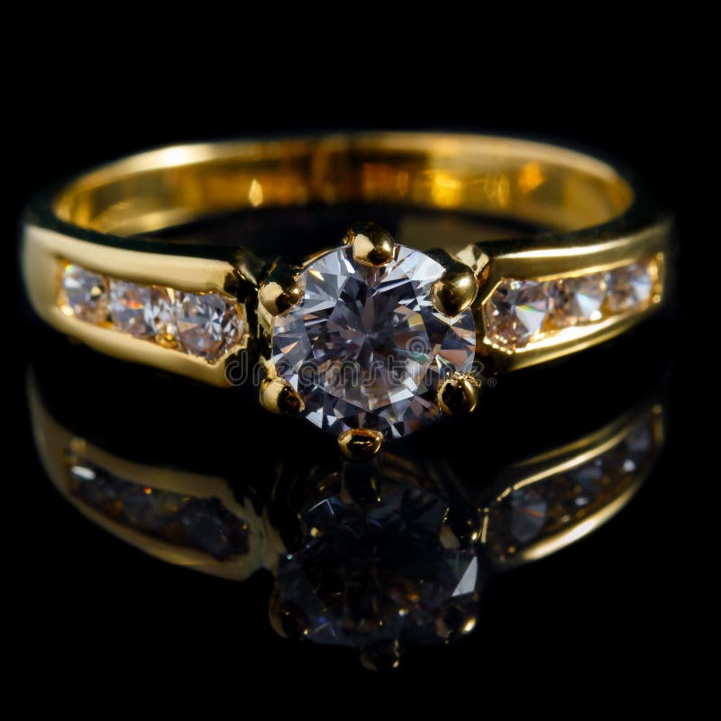 Gold diamond ring stock photo. Image of decoration, gemstone - 85940578