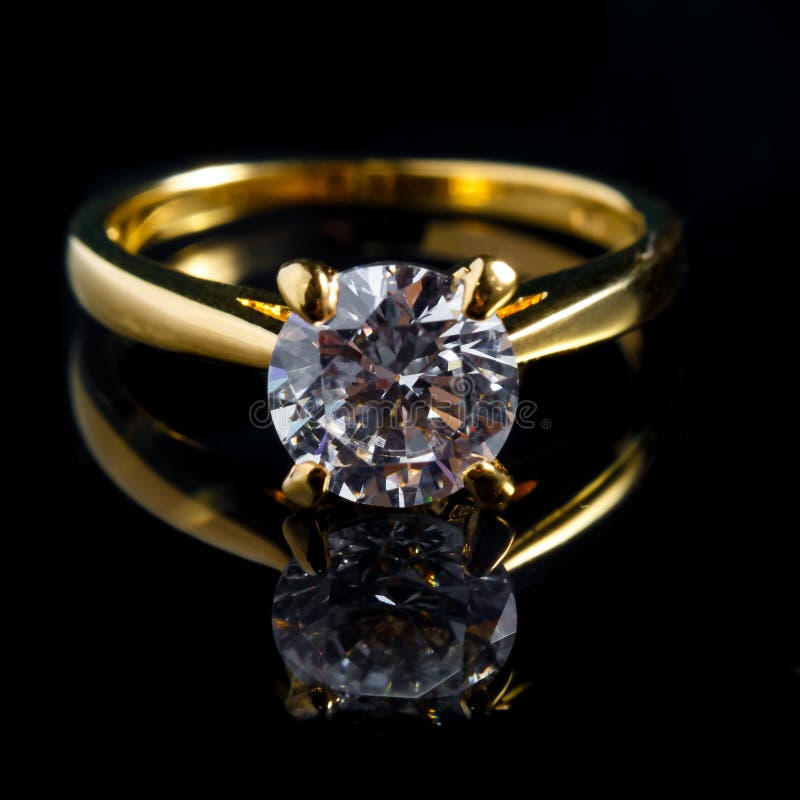 Gold diamond ring stock image. Image of engagement, marriage - 86004025