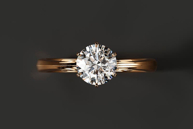 Diamond Top View with Caustic Isolated on White Background, 3d ...