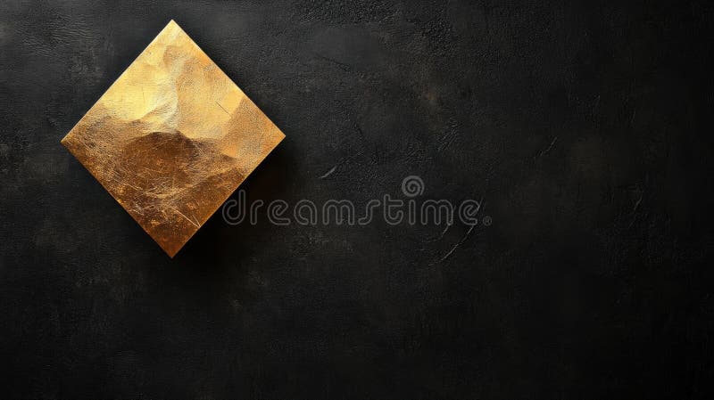 Gold Diamond Shape on Black Background, Minimalist Elegance and Luxury ...