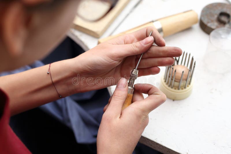 Gold and Diamonds, Precious Stone Setting Stock Image - Image of making ...