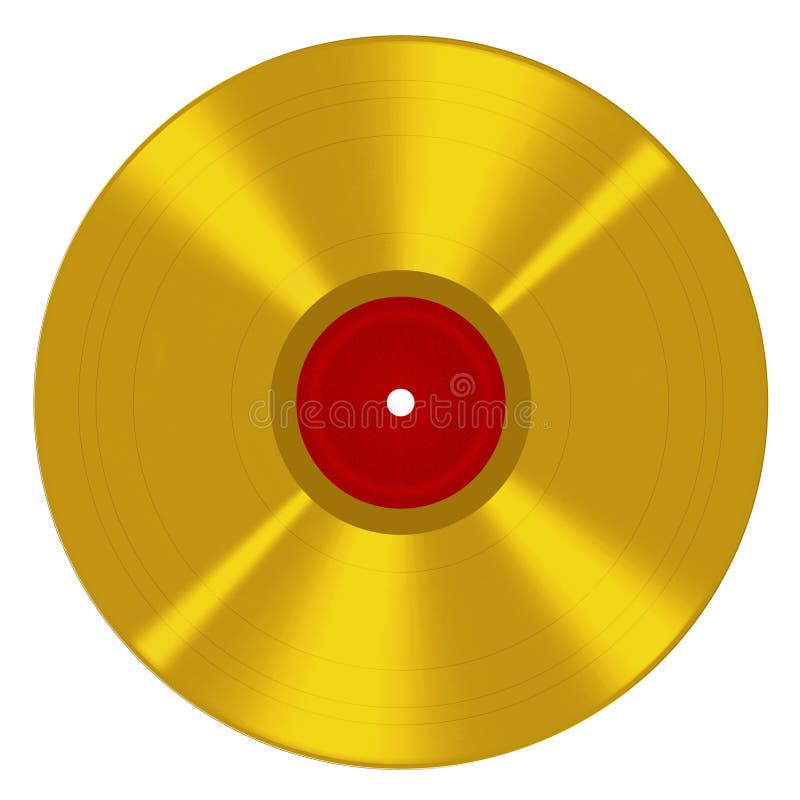 Gold Disc - Music Award Style, Isolated Over White Background Stock ...