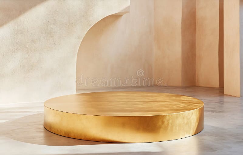 Gold Display Platform, Minimal Stock Photo - Image of decor, gold ...
