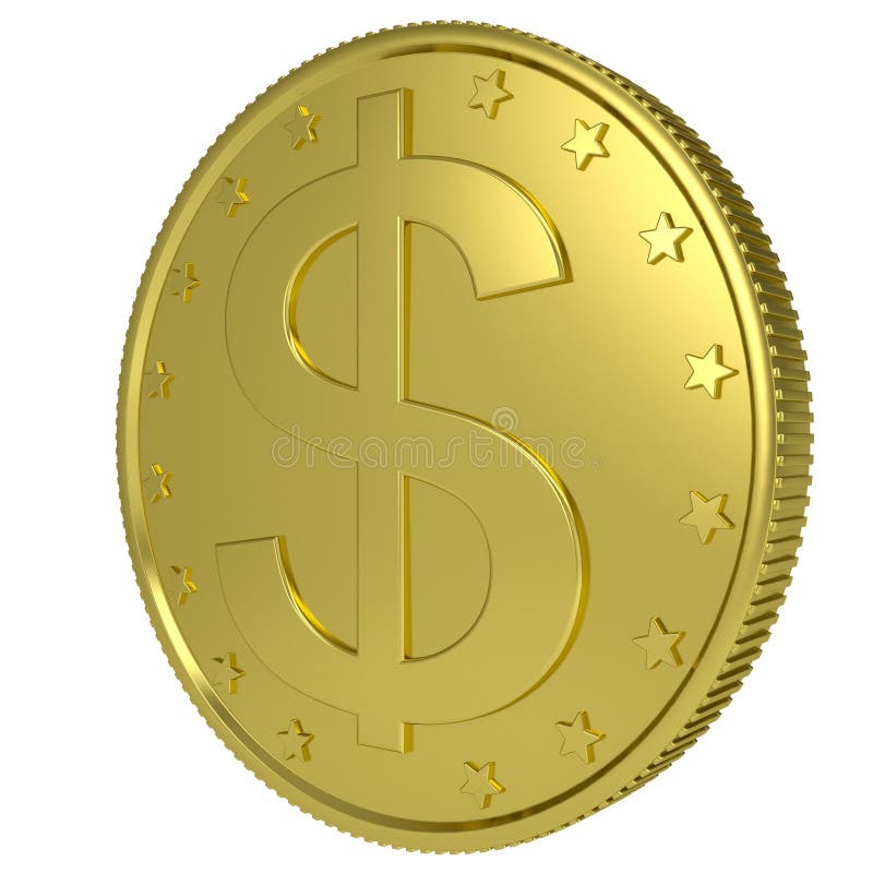 Gold dollar stock illustration. Illustration of currency - 36109136