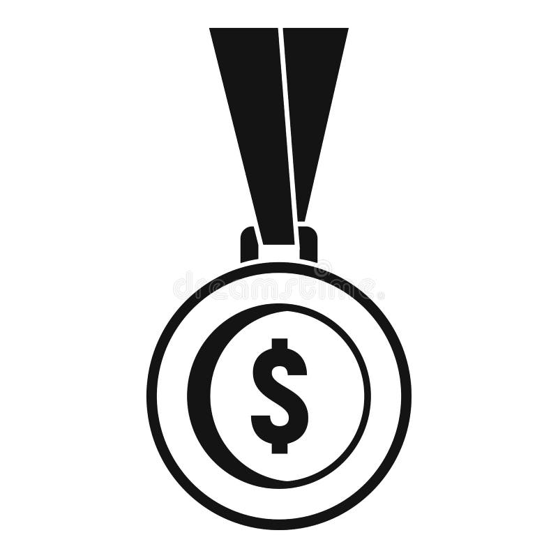 Gold Dollar Medal Icon, Simple Style Stock Vector - Illustration of ...