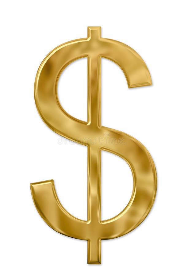 Gold dollar sign stock illustration. Illustration of metal - 23566871
