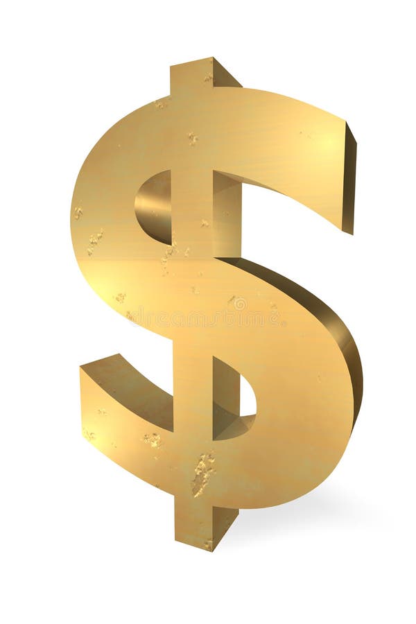 Gold Dollar Sign stock illustration. Illustration of golden - 5013252