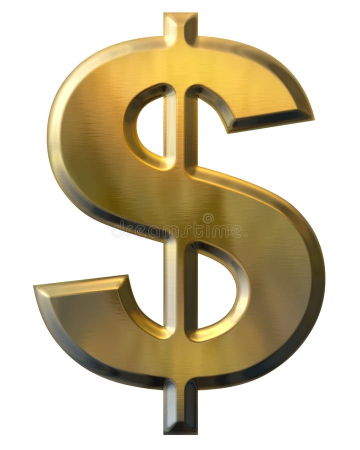 Gold dollar sign stock illustration. Illustration of characters - 8359220