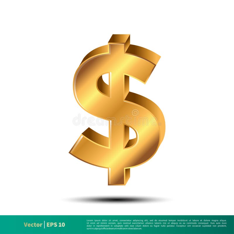 Gold Dollar Sign Icon Vector Logo Template Illustration Design. Vector ...