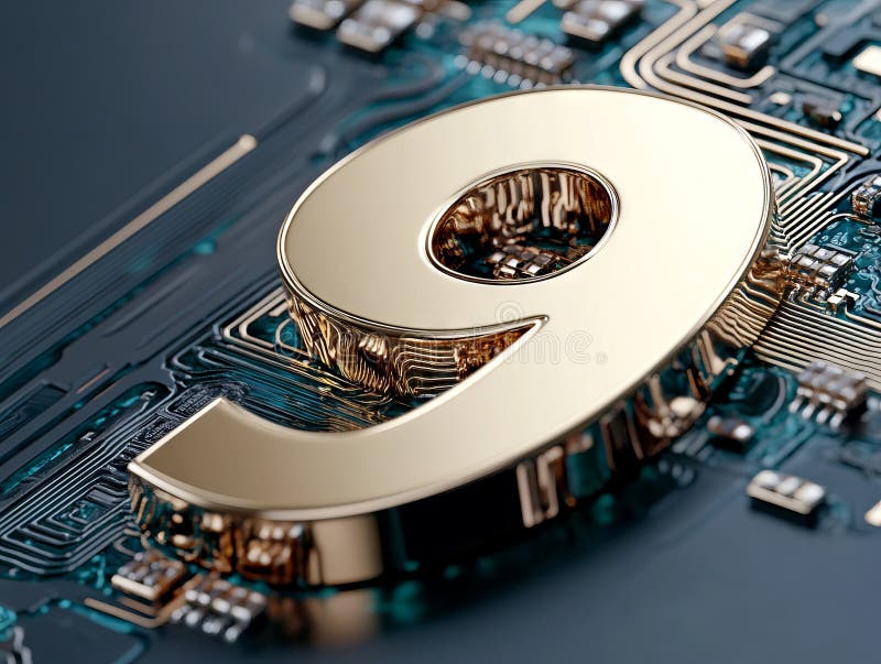 A Gold Dollar Sign on Top of a Computer Motherboard Stock Photo - Image ...