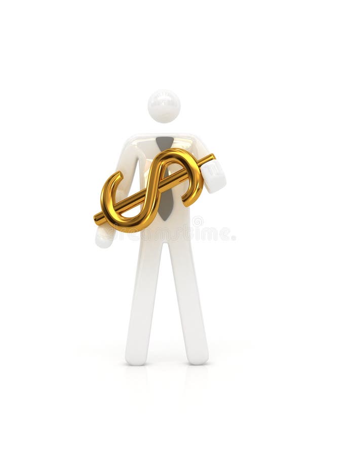 Gold dollar symbol stock illustration. Illustration of people - 12003865